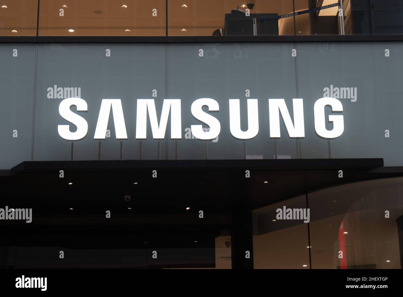 SHANGHAI, CHINA - JANUARY 12, 2022 - A Samsung flagship store on ...
