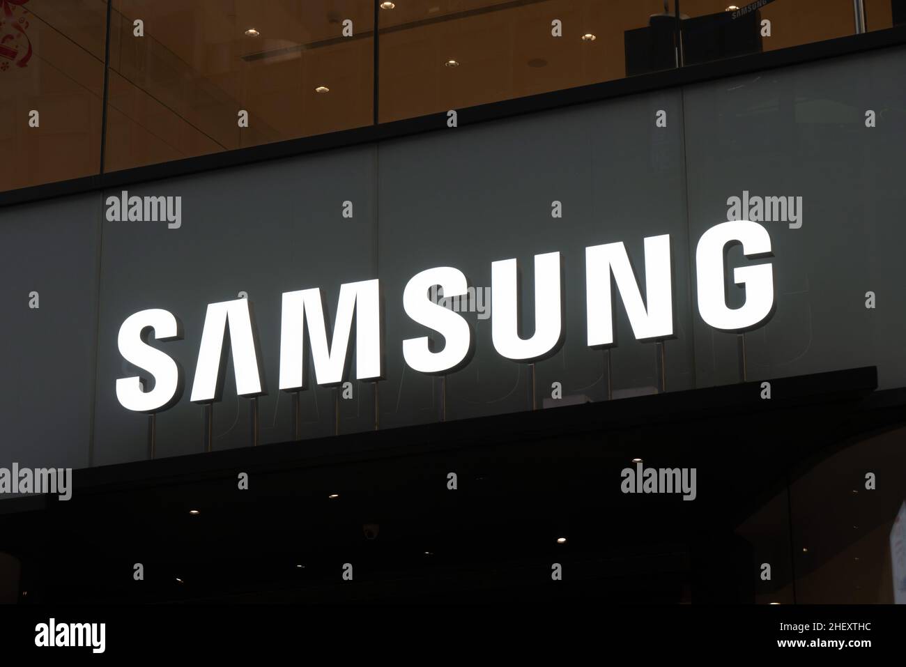 SHANGHAI, CHINA - JANUARY 12, 2022 - A Samsung flagship store on ...