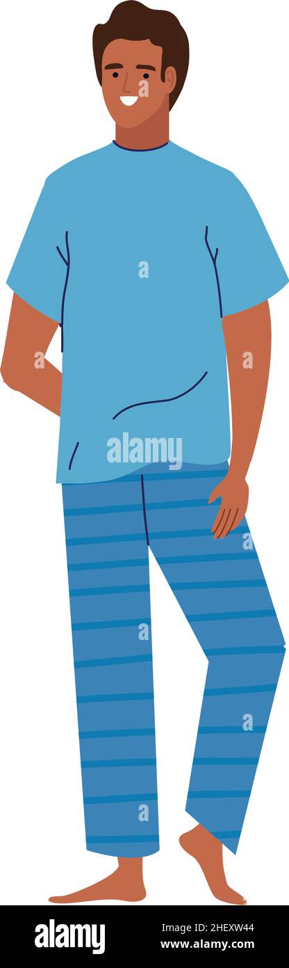 young man wearing pajama Stock Vector Image & Art - Alamy