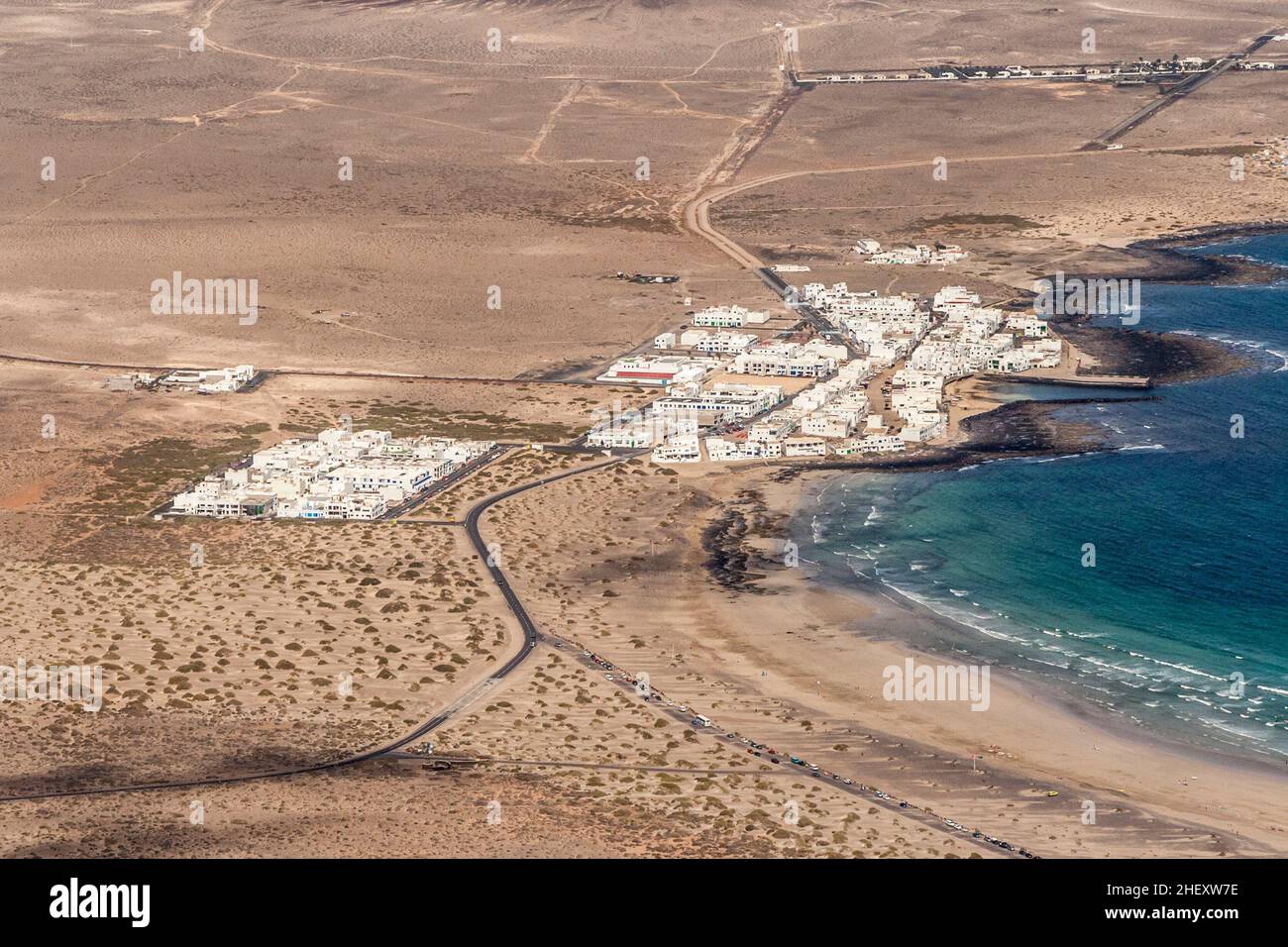 Aerial lanzarote famara beach High Resolution Stock Photography and ...