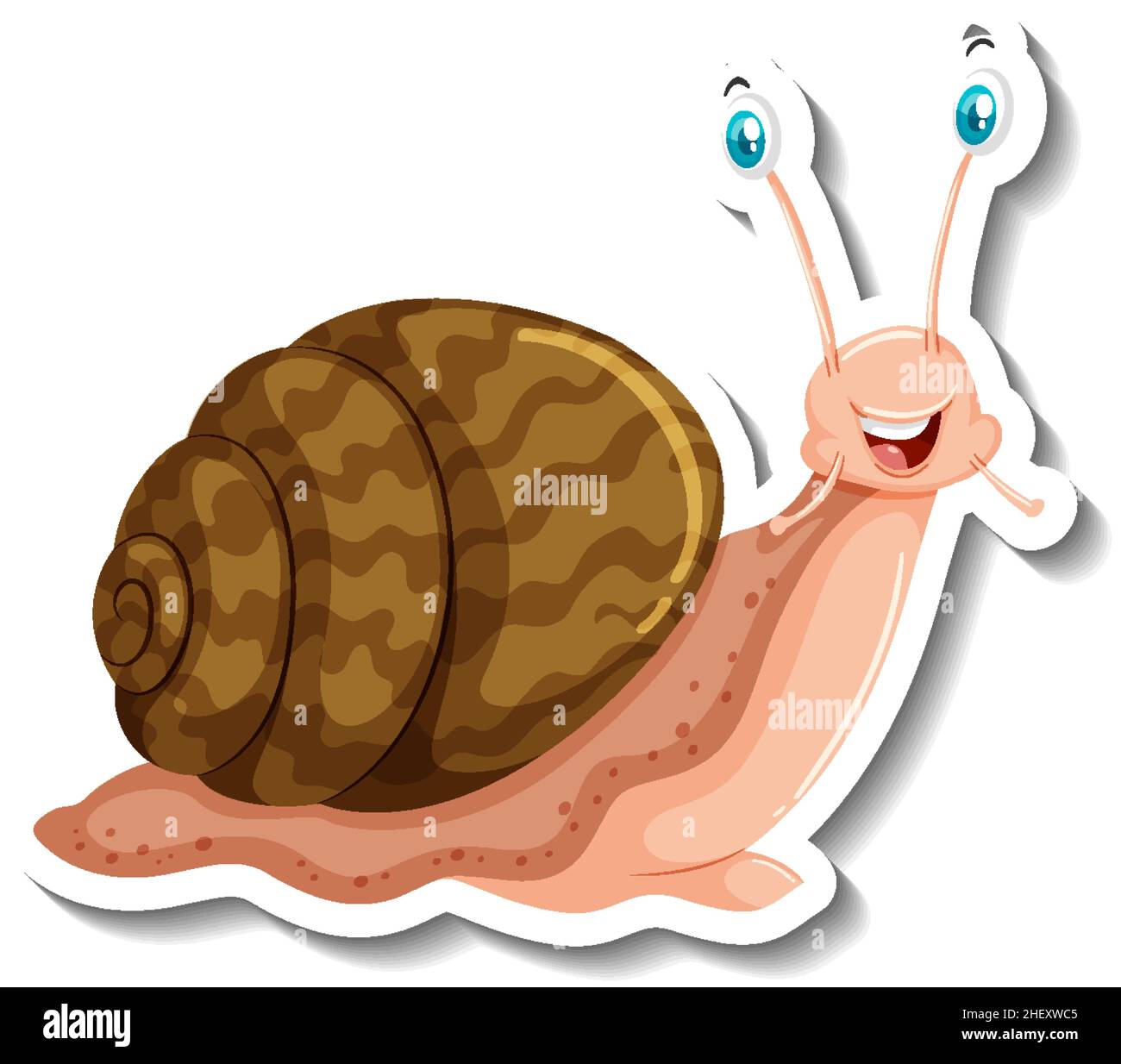 Snail animal cartoon sticker illustration Stock Vector Image & Art - Alamy