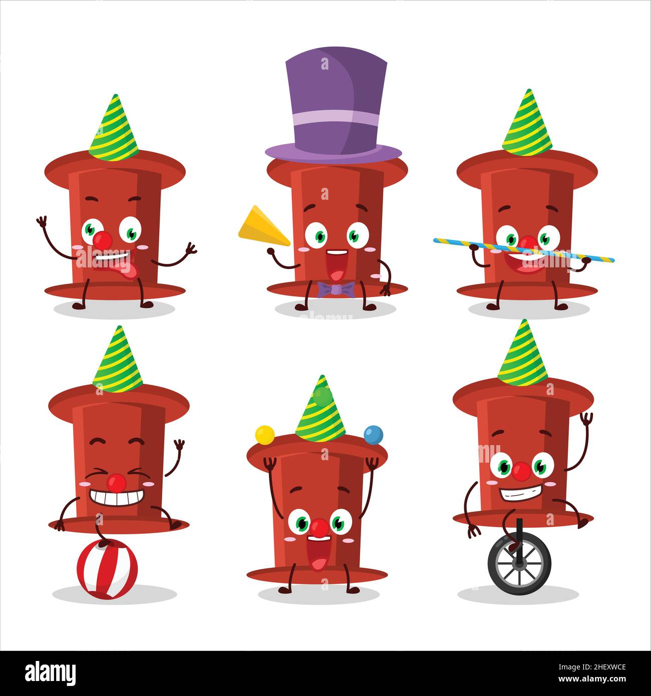 Cartoon character of red push pin with various circus shows. Vector ...