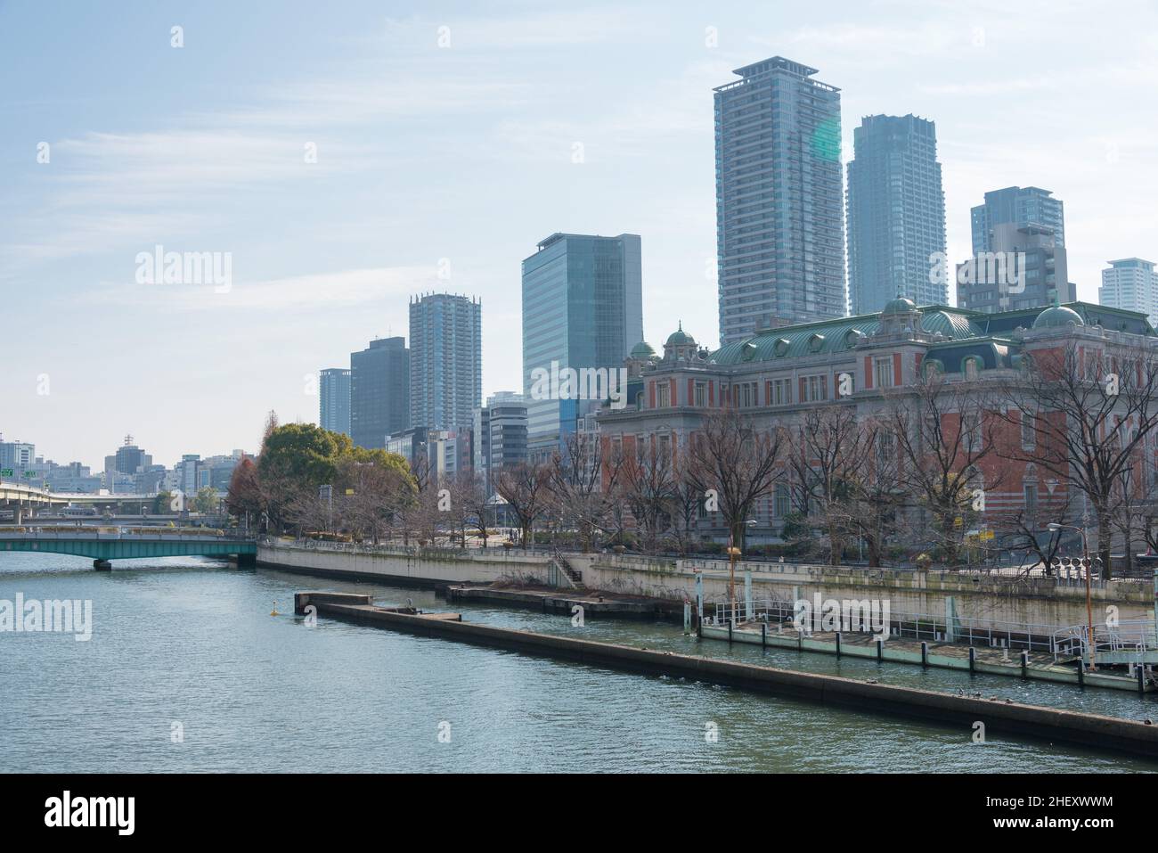 Osaka, Japan - Jan 03 2022- Dojima River (Kyu-Yodo River) view from ...