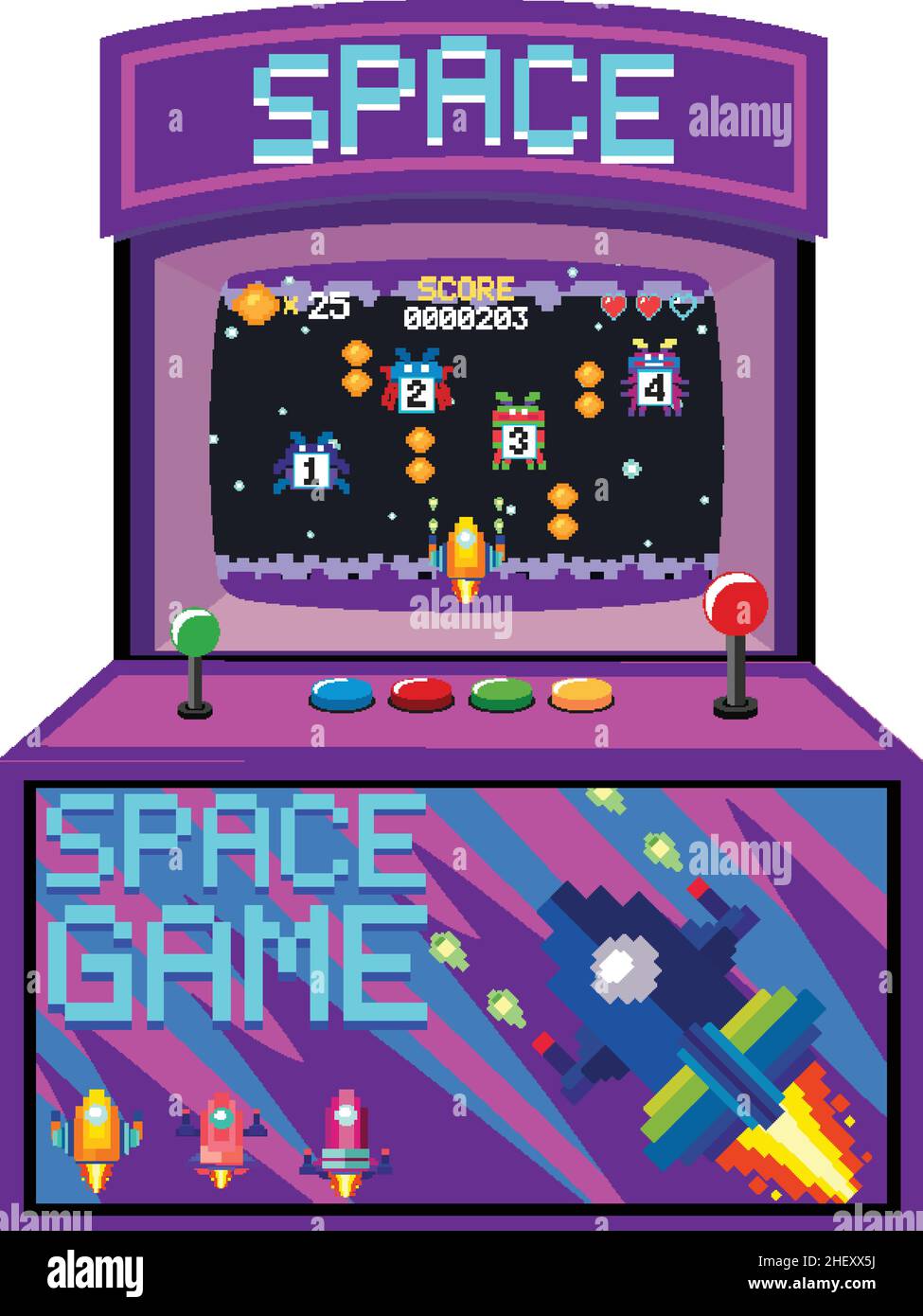 Arcade game machine isolated illustration Stock Vector Image & Art - Alamy