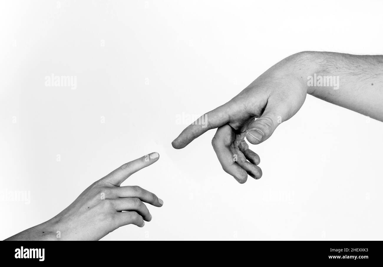 Two index fingers touching hi-res stock photography and images - Alamy