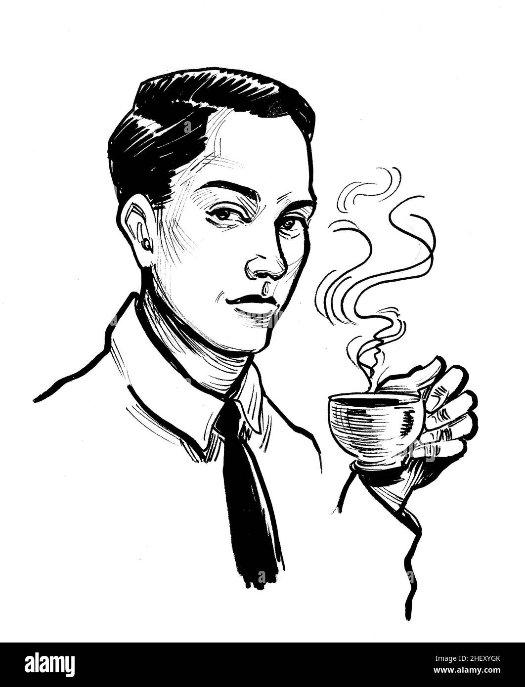 Businessman coffee cup character Cut Out Stock Images & Pictures - Alamy