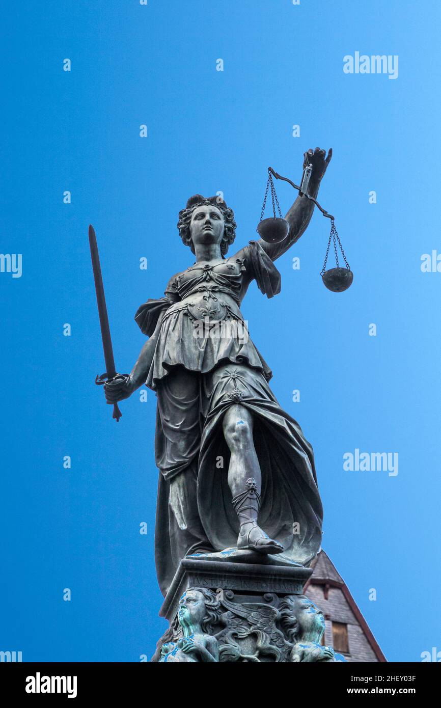 lady justice as symbol for law in Frankfurt, Germany Stock Photo - Alamy