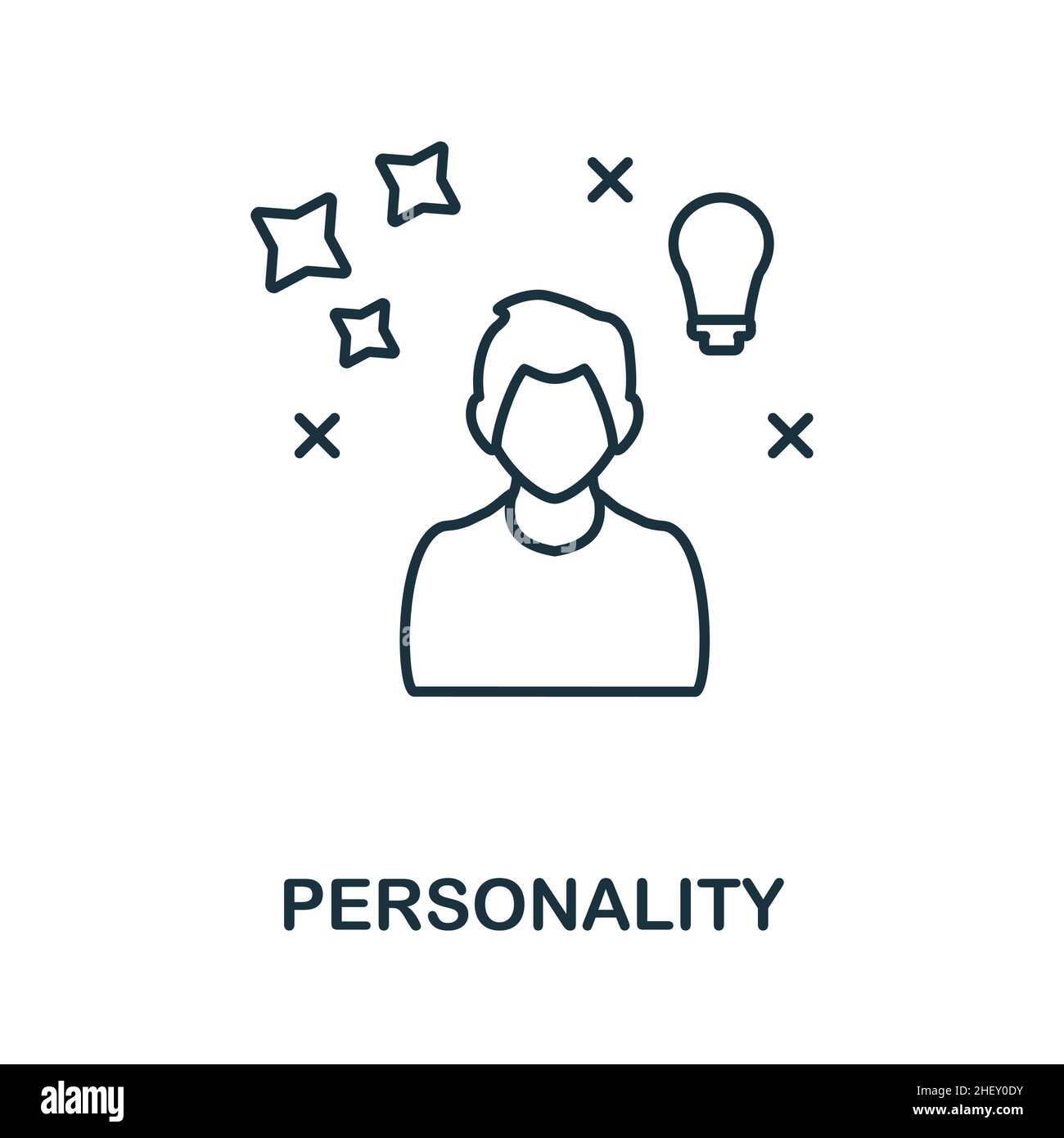 Personality icon. Line element from digital transformation collection ...