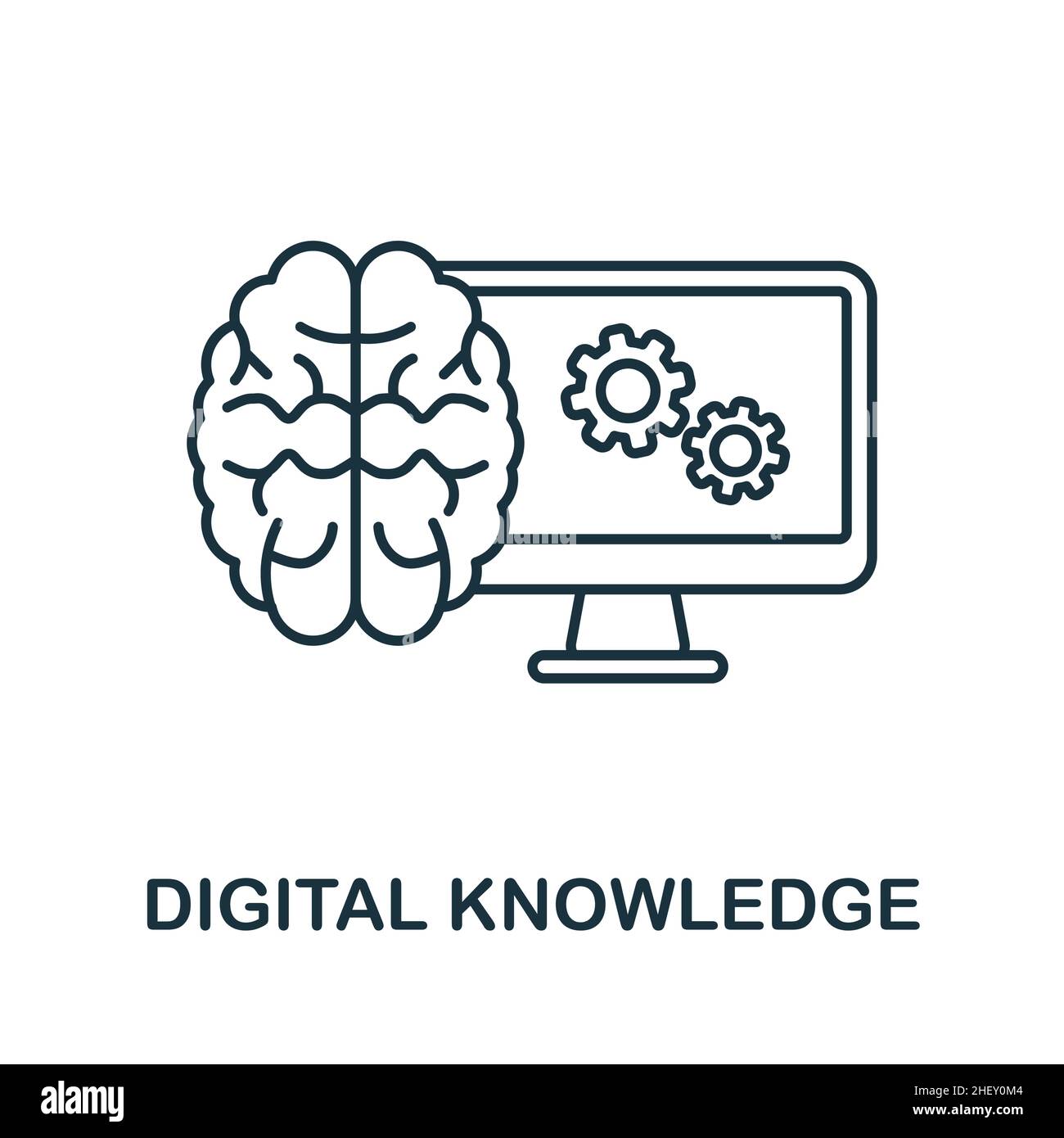 Digital Knowledge icon. Line element from digital transformation ...