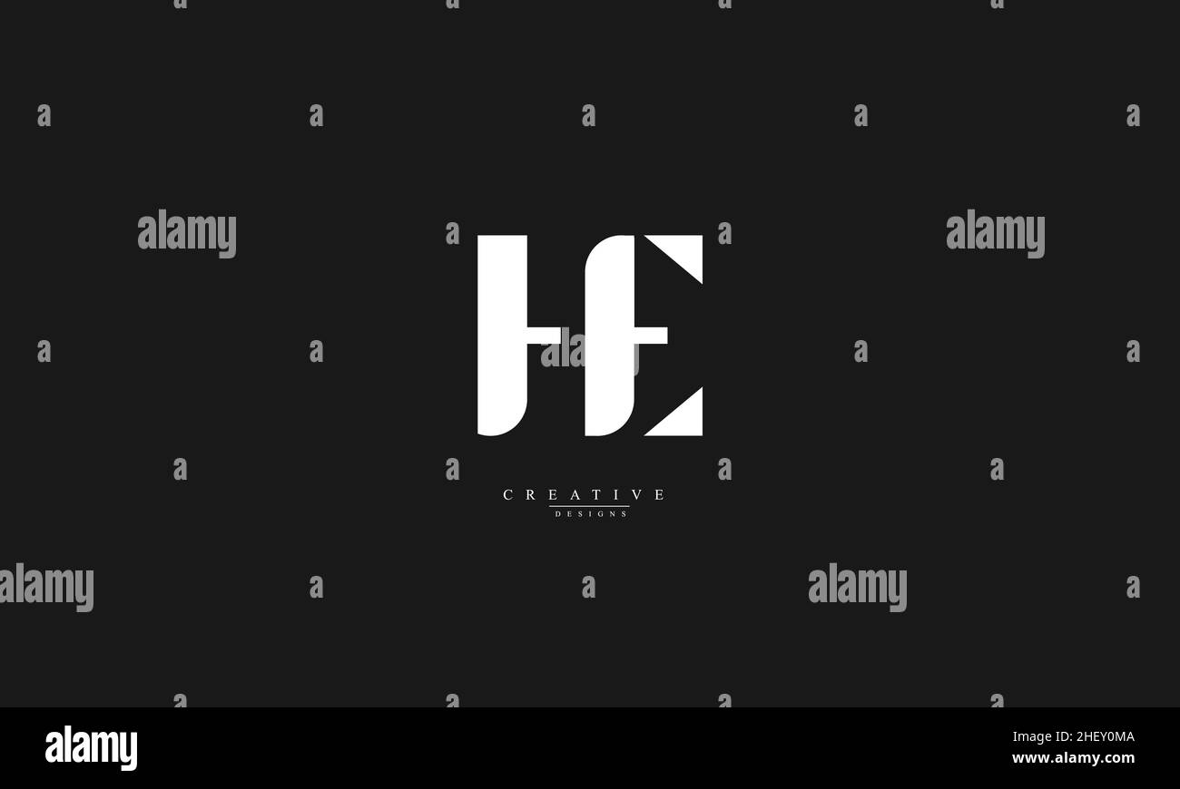 HE EH H E vector logo design template Stock Vector Image & Art - Alamy