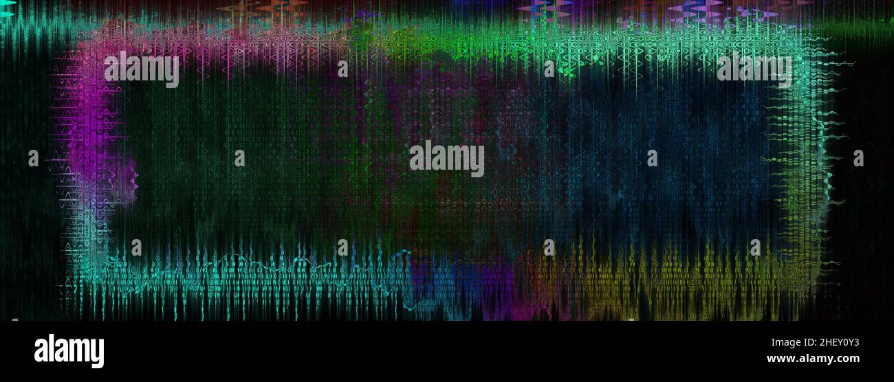 An abstract glitch art border background Stock Photo - Alamy