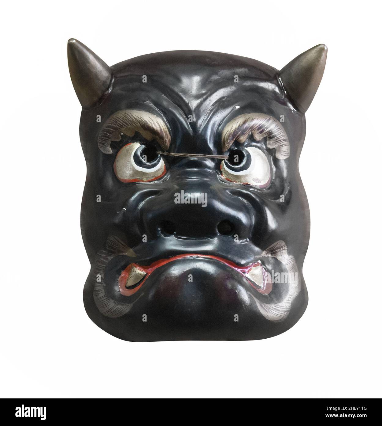 Traditional Japanese mask of a demon, Kabuki Mask isolated on white ...