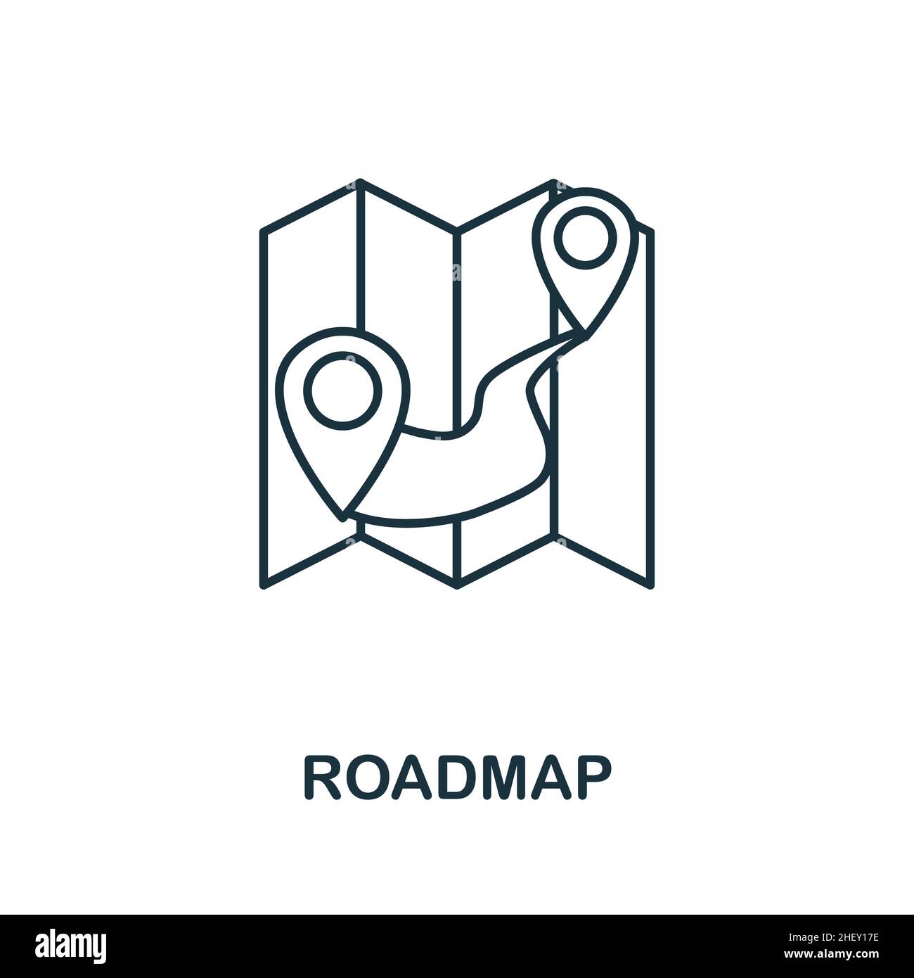 Roadmap icon. Line element from digital transformation collection ...