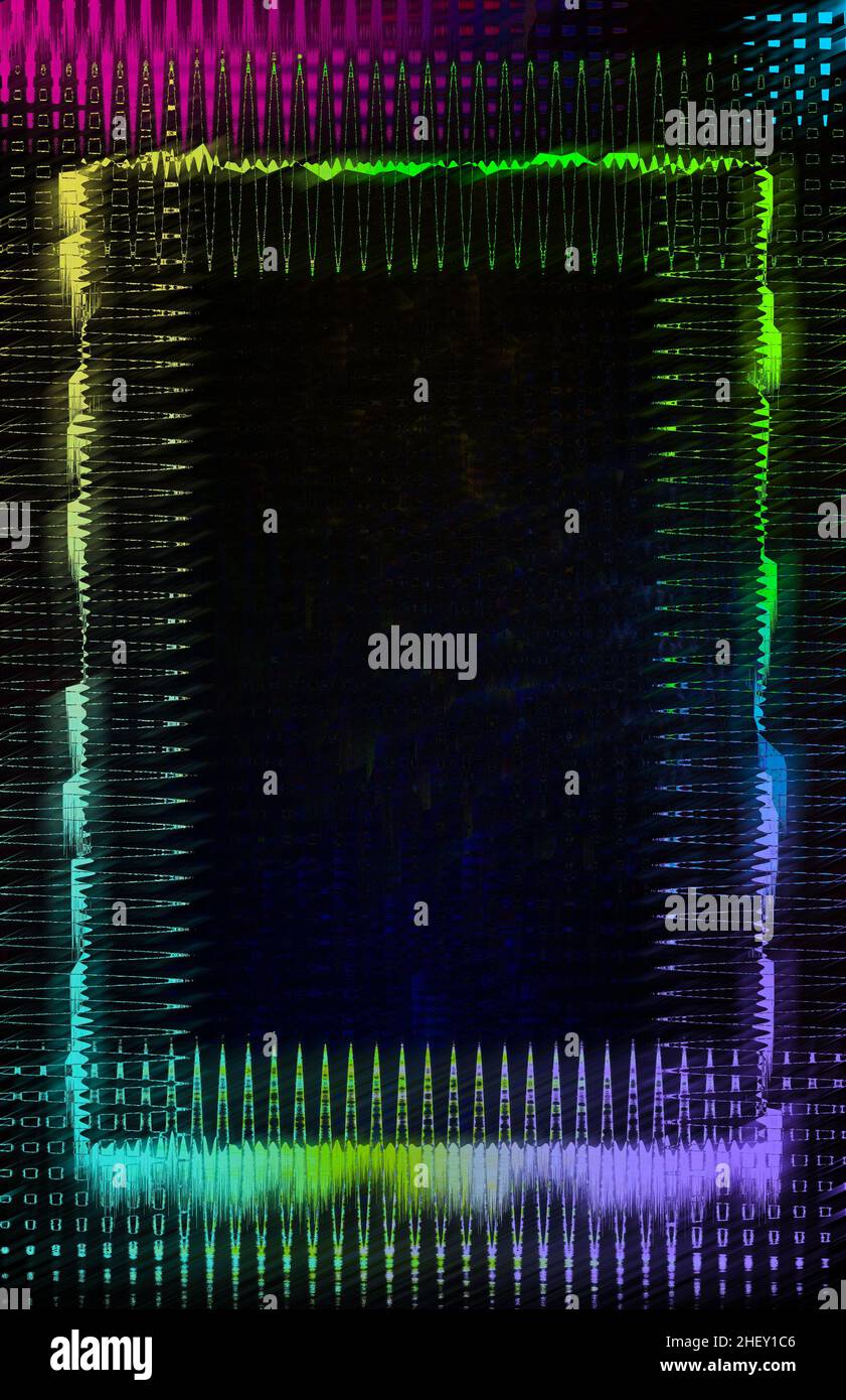 An abstract glitch art border background Stock Photo - Alamy
