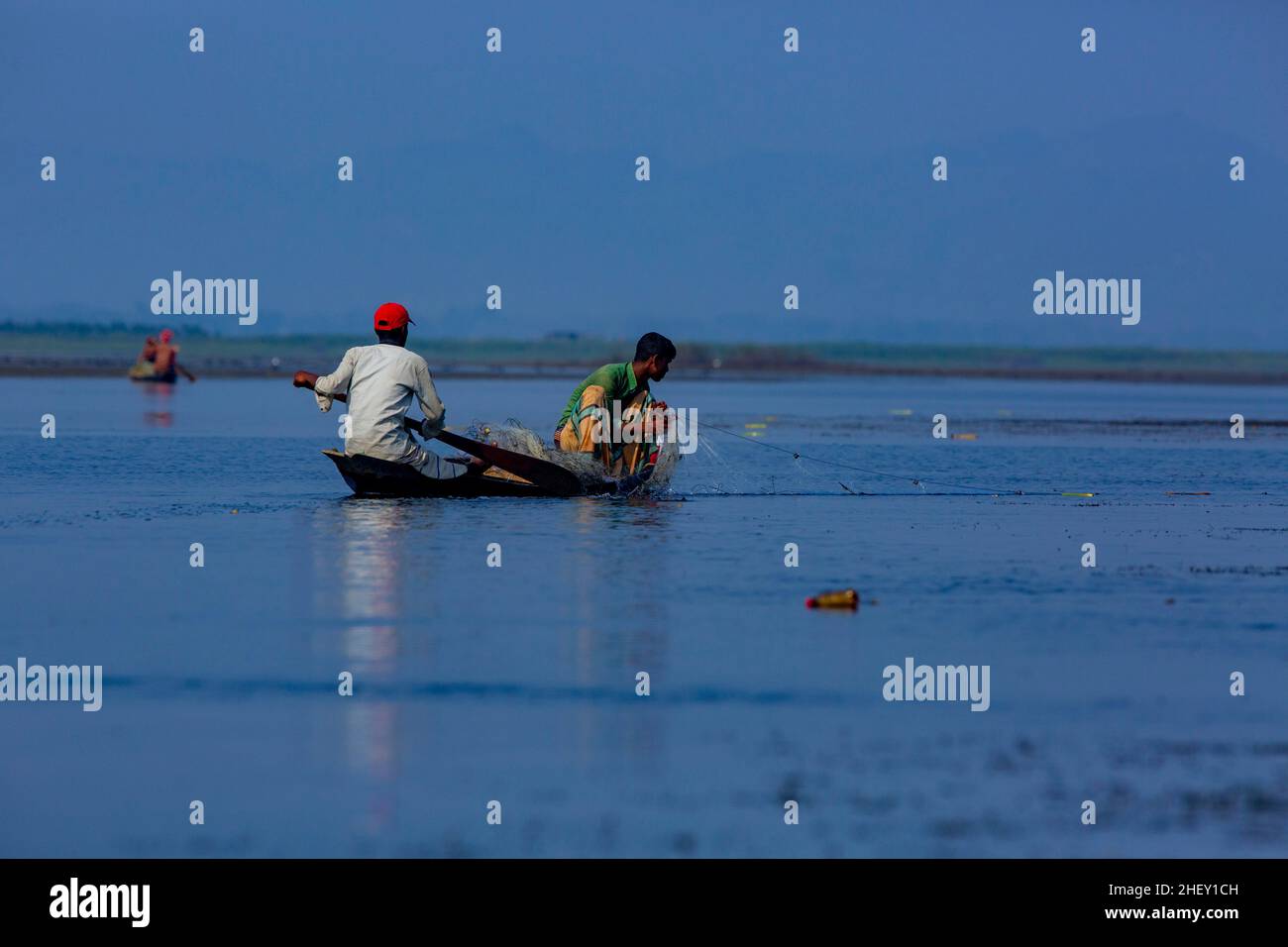 Fishing at Tanguar Haor also called Tangua Haor. It is a unique wetland ...