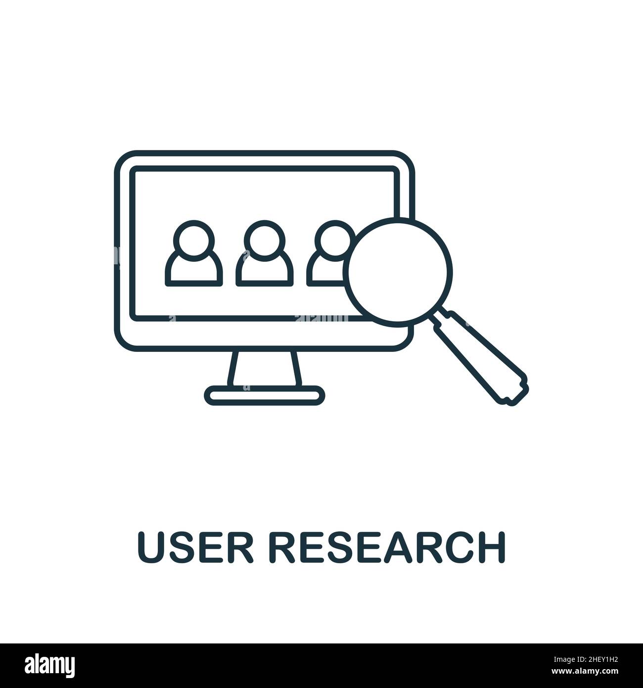 User Research icon. Line element from digital transformation collection ...