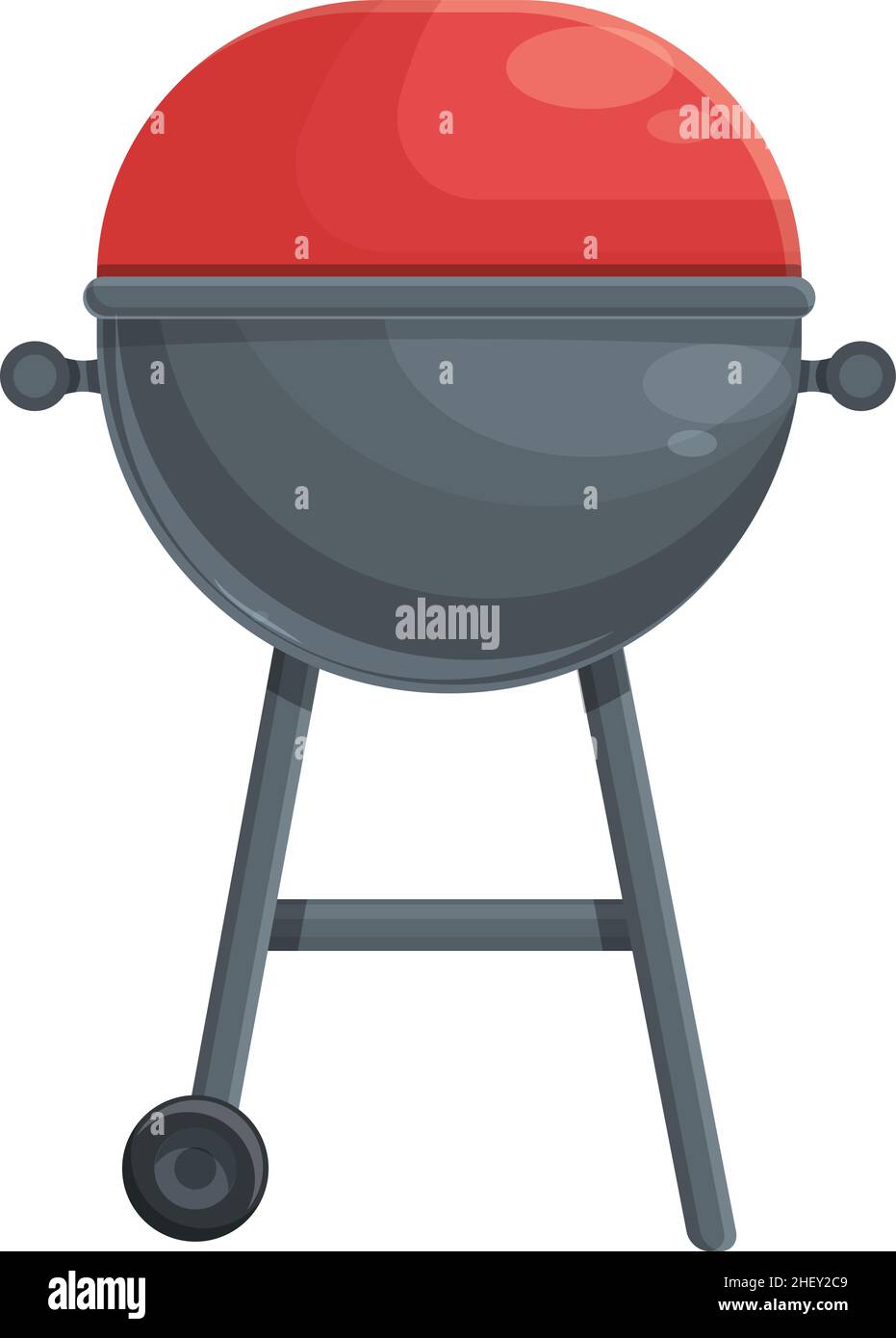 Bbq red grill icon cartoon vector. Cook food. Picnic meat Stock Vector ...