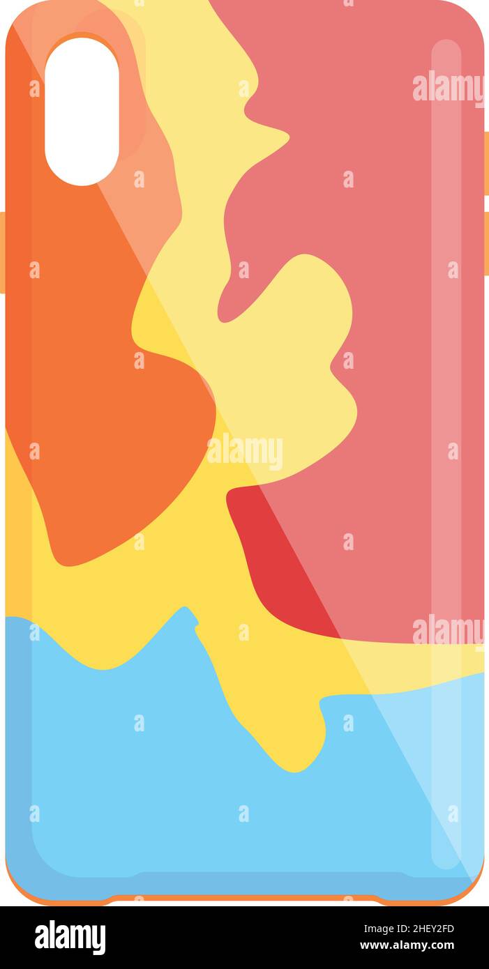 Colorful smartphone case icon cartoon vector. Mobile cover. Back ...