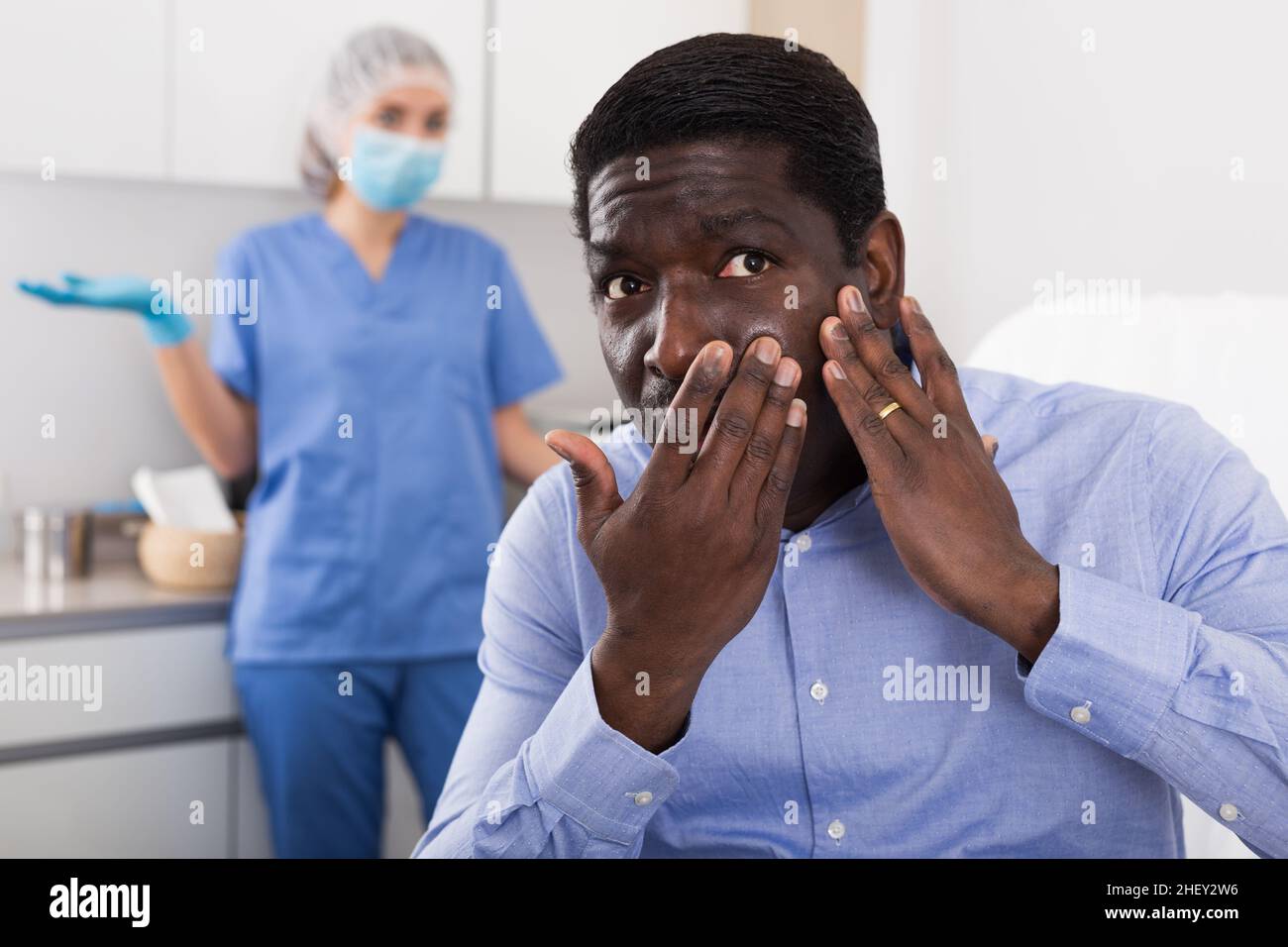 Agitated client hi-res stock photography and images - Alamy