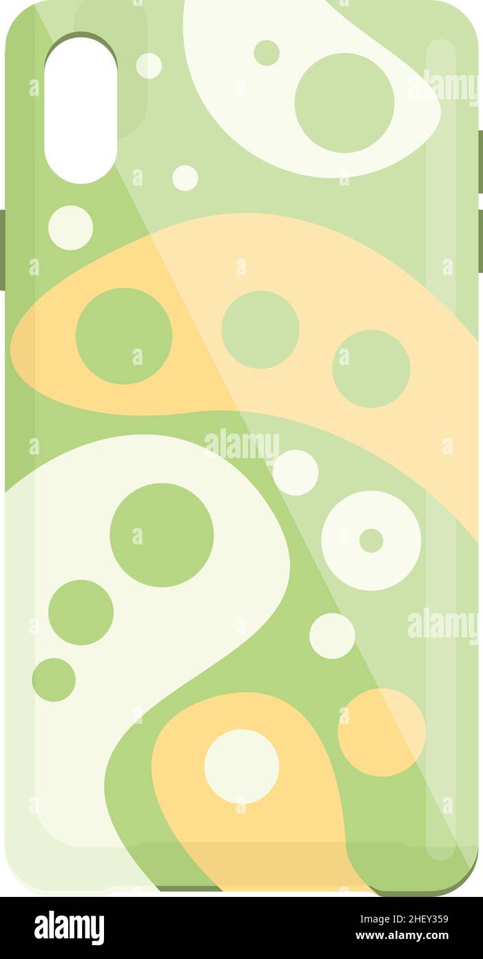 Green abstract smartphone case icon cartoon vector. Phone cover. Cell ...