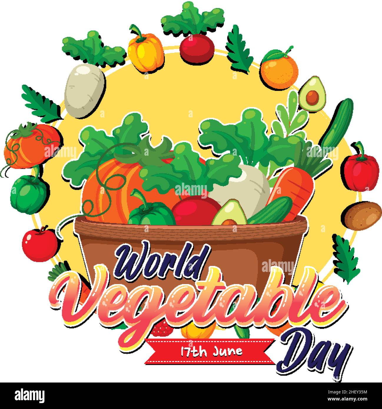 World Vegetable Day banner with vegetables and fruits illustration ...
