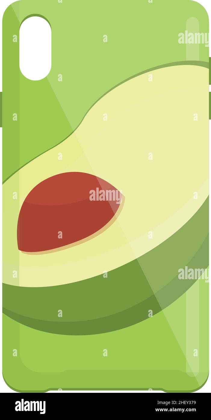 Avocado smartphone case icon cartoon vector. Phone cover. Back template ...