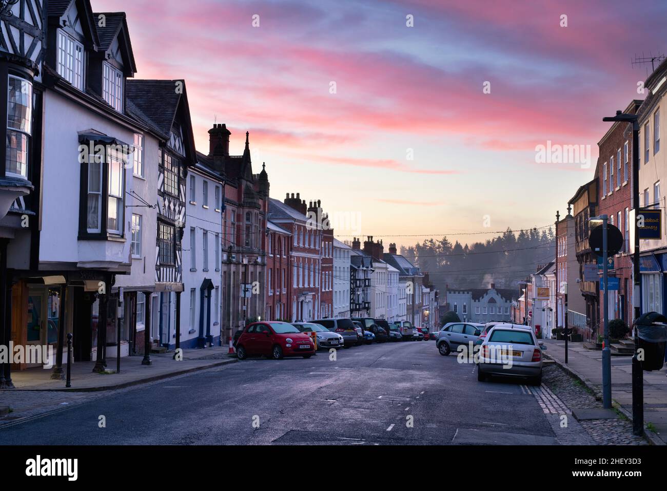 Ludlow broad street town centre hi-res stock photography and images - Alamy