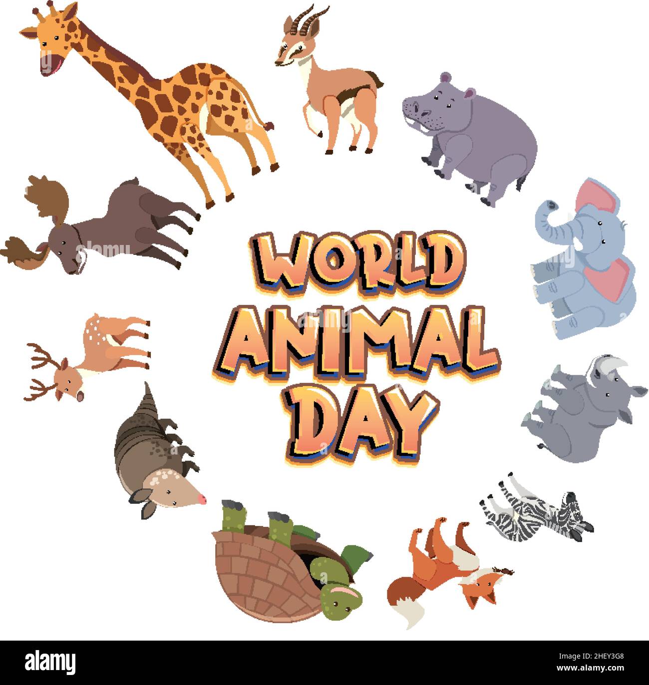 World Animal Day logo with african animals illustration Stock Vector ...