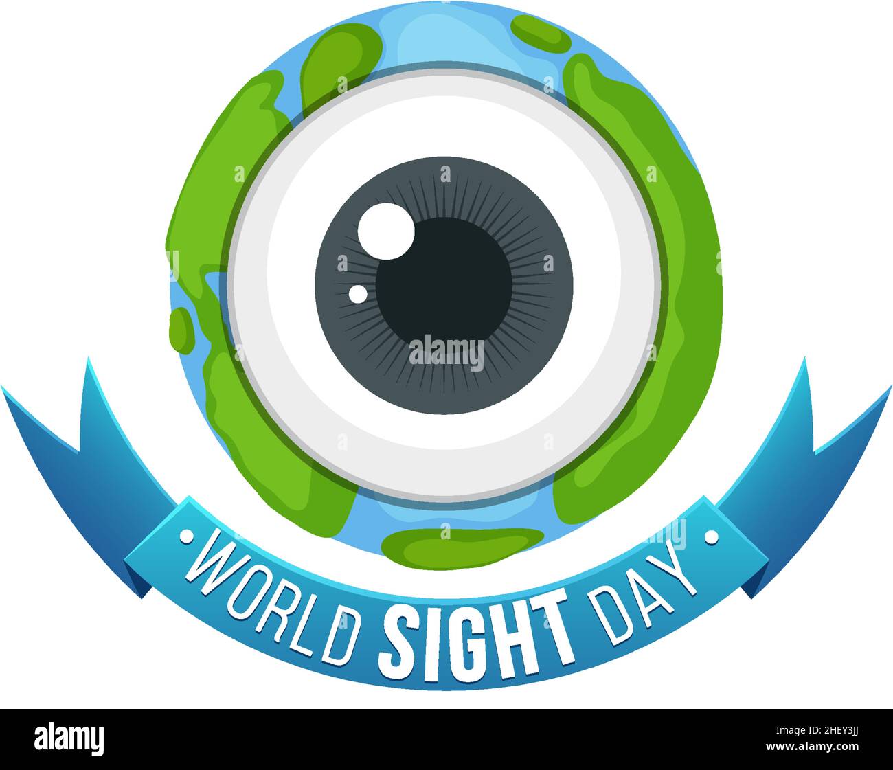 World Sight Day banner with an eye on earth globe illustration Stock ...