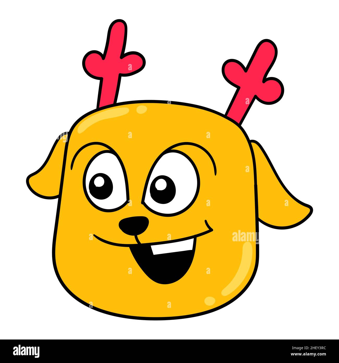 happy smiling face deer, vector illustration carton emoticon. doodle ...