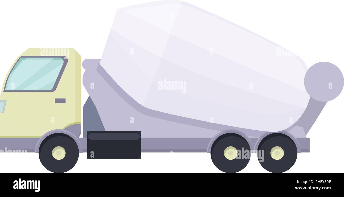 Construction cement mixer icon cartoon vector. Concrete truck. Building ...