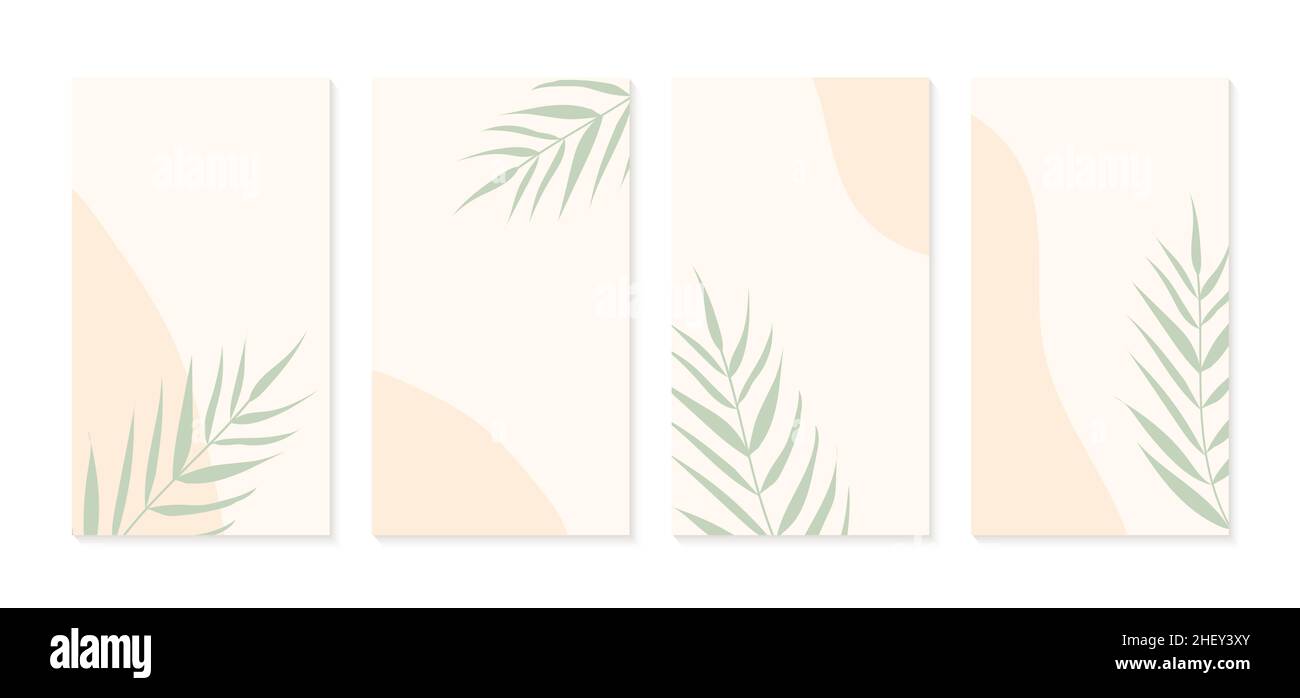 Neutral instagram stories minimal templates. Vector set of vertical ...