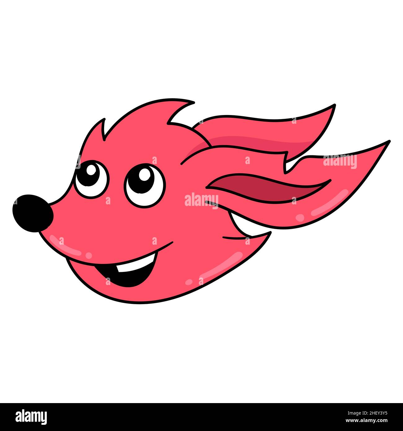 red fox head laughing happily, vector illustration carton emoticon ...
