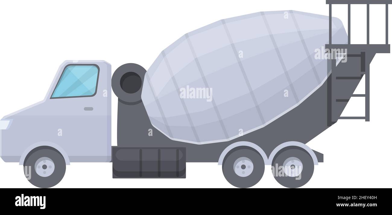Building mixer icon cartoon vector. Concrete truck. Cement construction ...