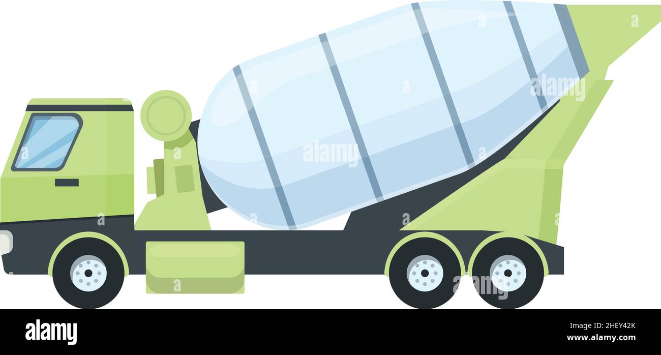 Concrete mix icon cartoon vector. Cement truck. Machine building Stock ...