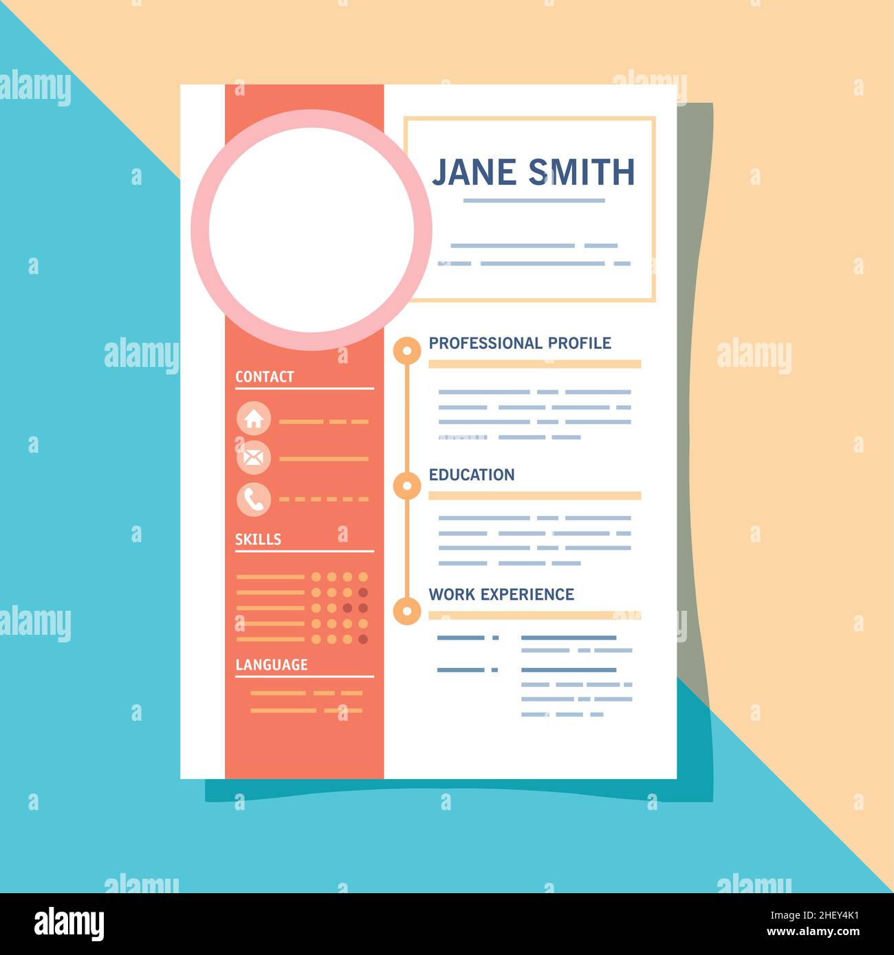 orange cv template Stock Vector Image & Art - Alamy
