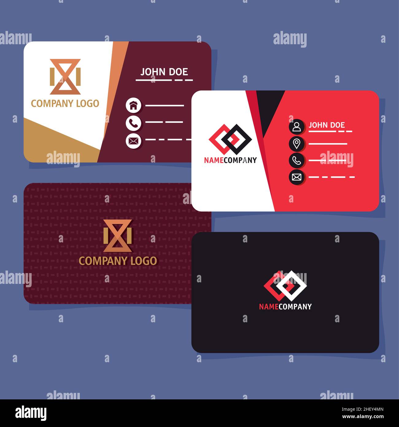 four colors business cards Stock Vector Image & Art - Alamy