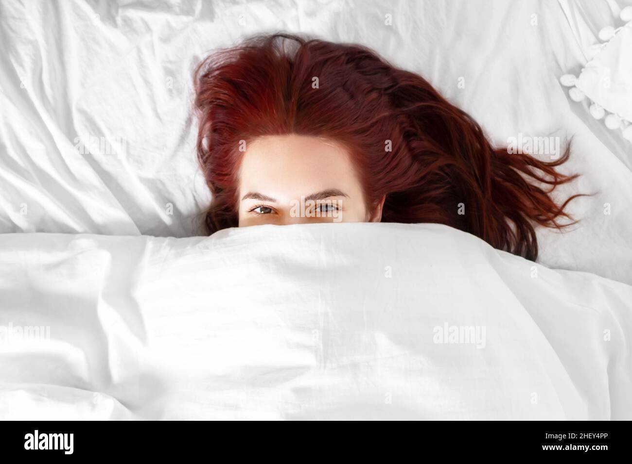 Woman waking up hi-res stock photography and images - Alamy