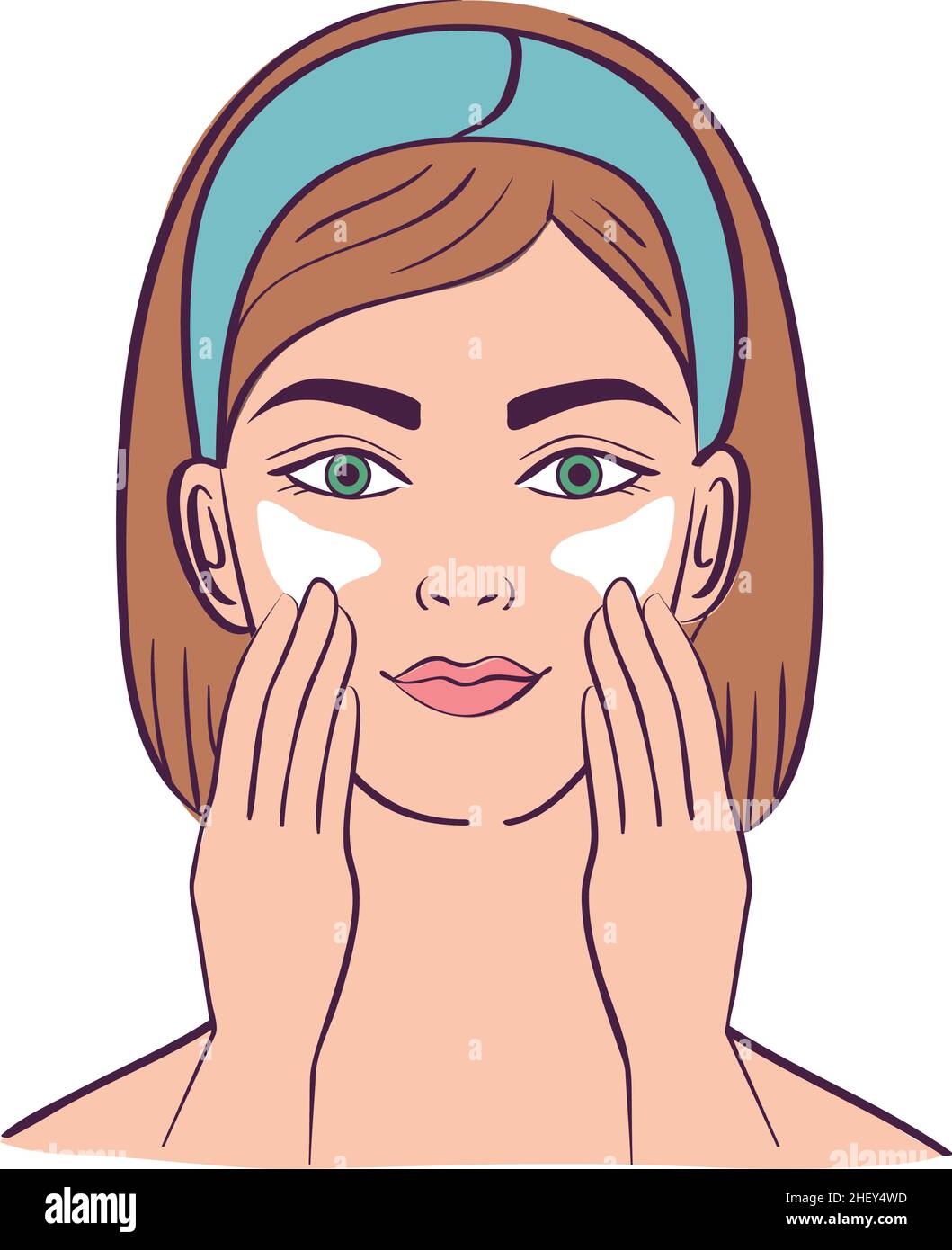 Applying skin care mask Stock Vector Images - Alamy