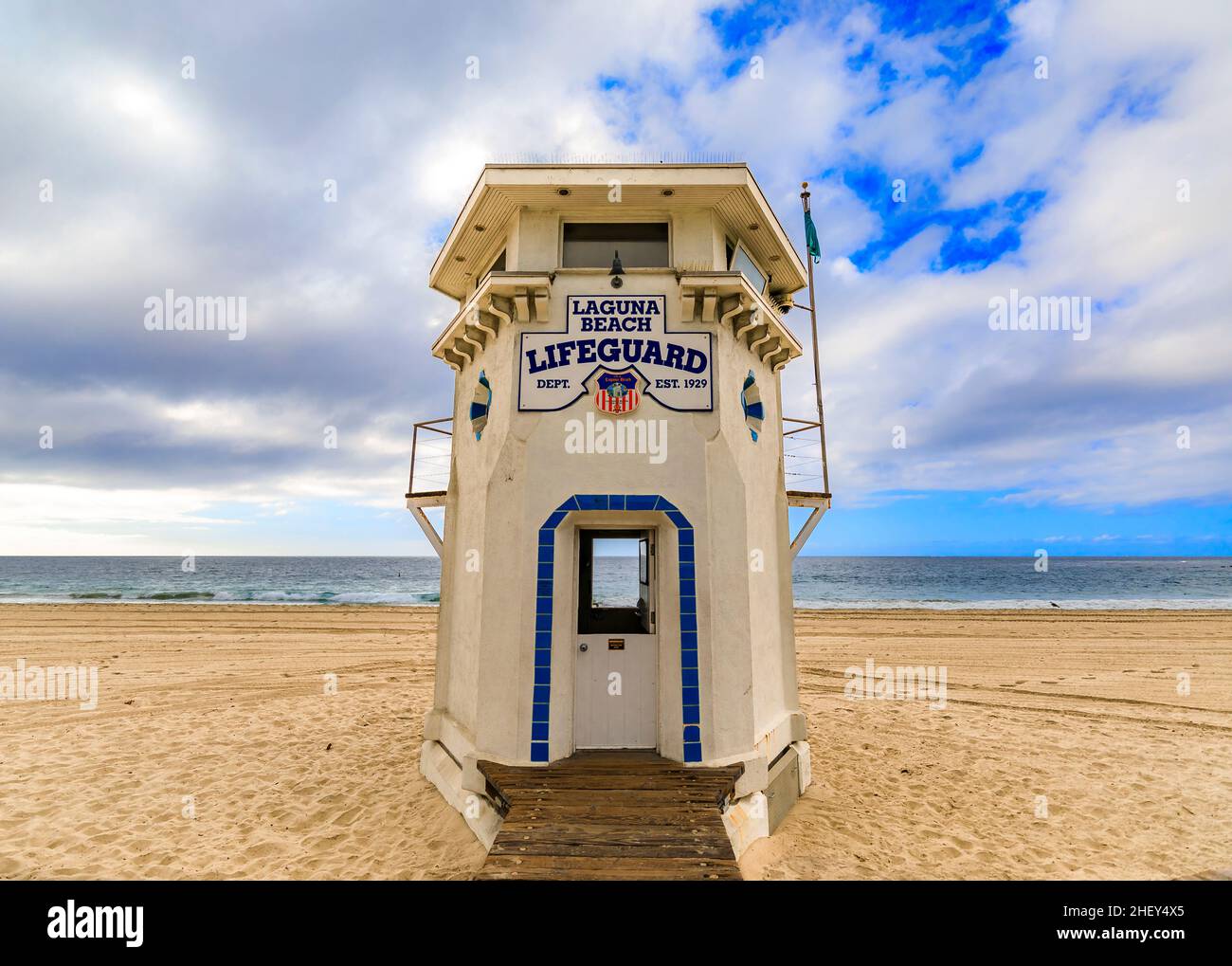 Vintage lifeguard station in Laguna Beach, famous tourist destination ...
