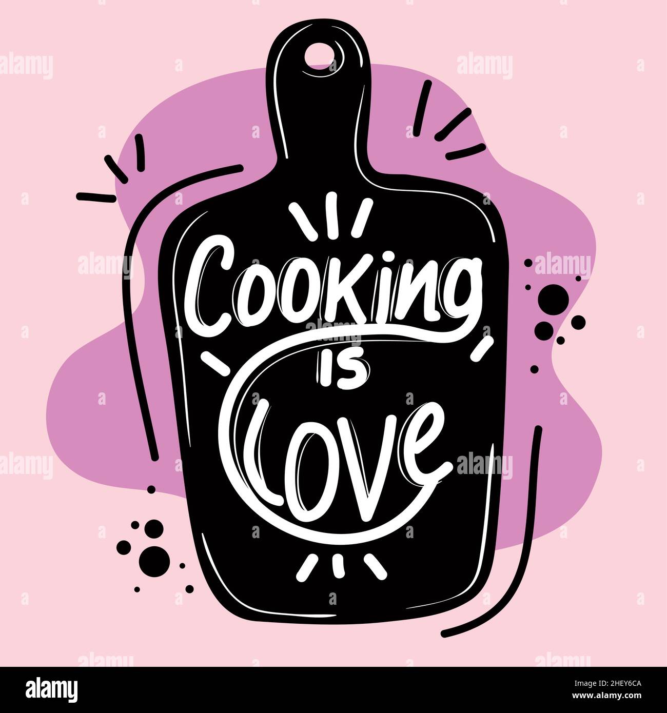 cooking is love label Stock Vector Image & Art - Alamy