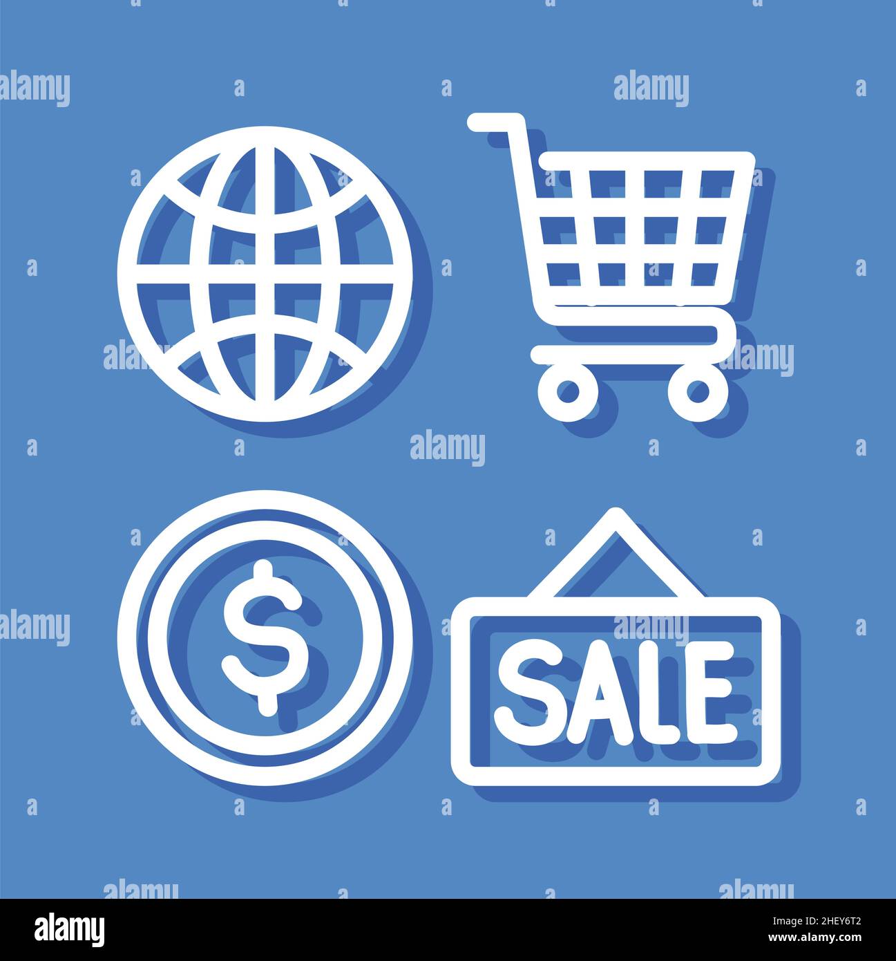 electronic commerce linear icons Stock Vector Image & Art - Alamy