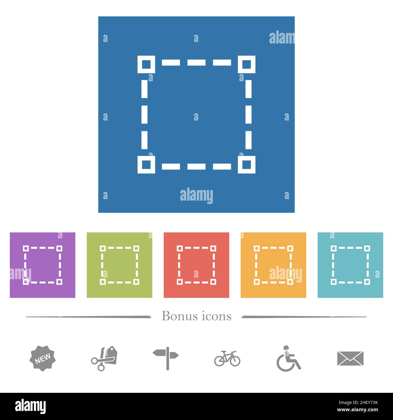 Selection tool outline flat white icons in square backgrounds. 6 bonus ...