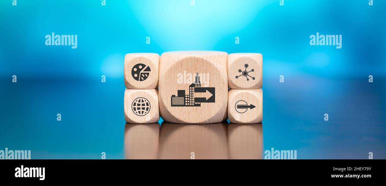 Wooden blocks with symbol of bpo concept on blue background Stock Photo ...