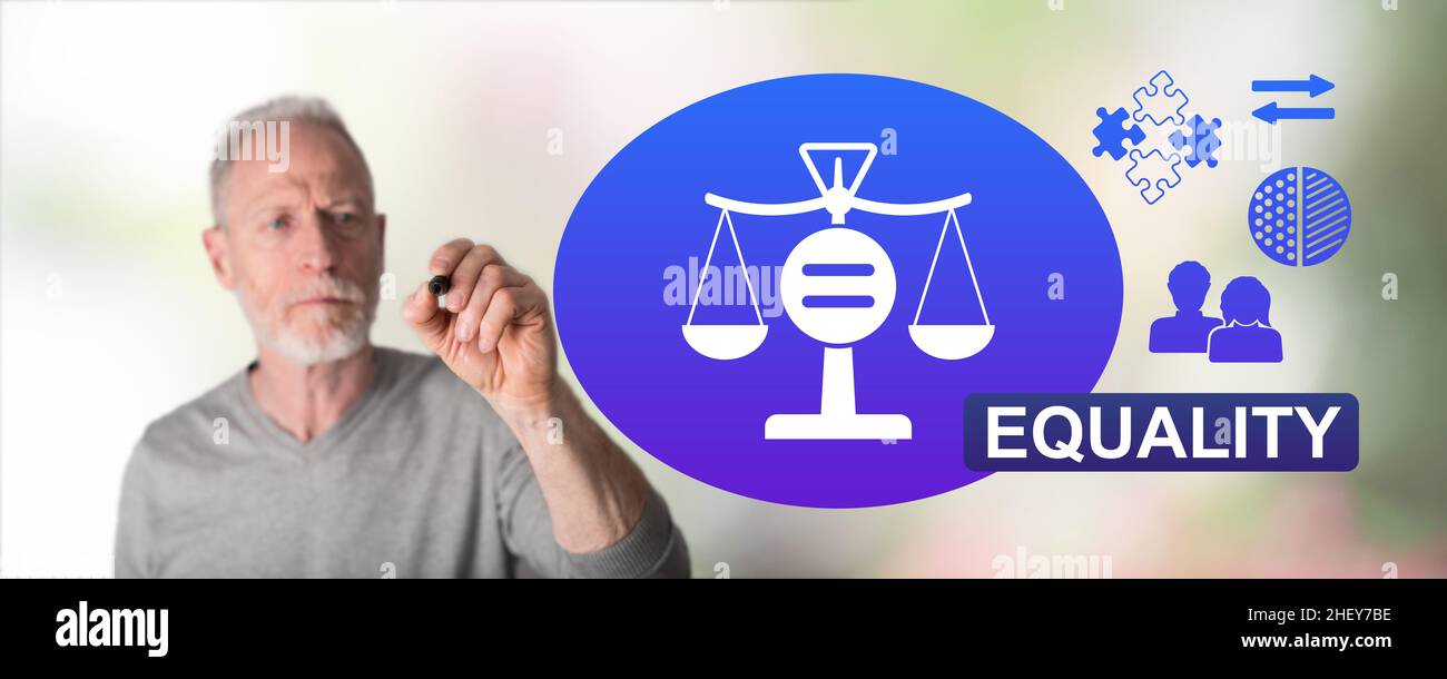 Equality concept drawn by a man Stock Photo - Alamy