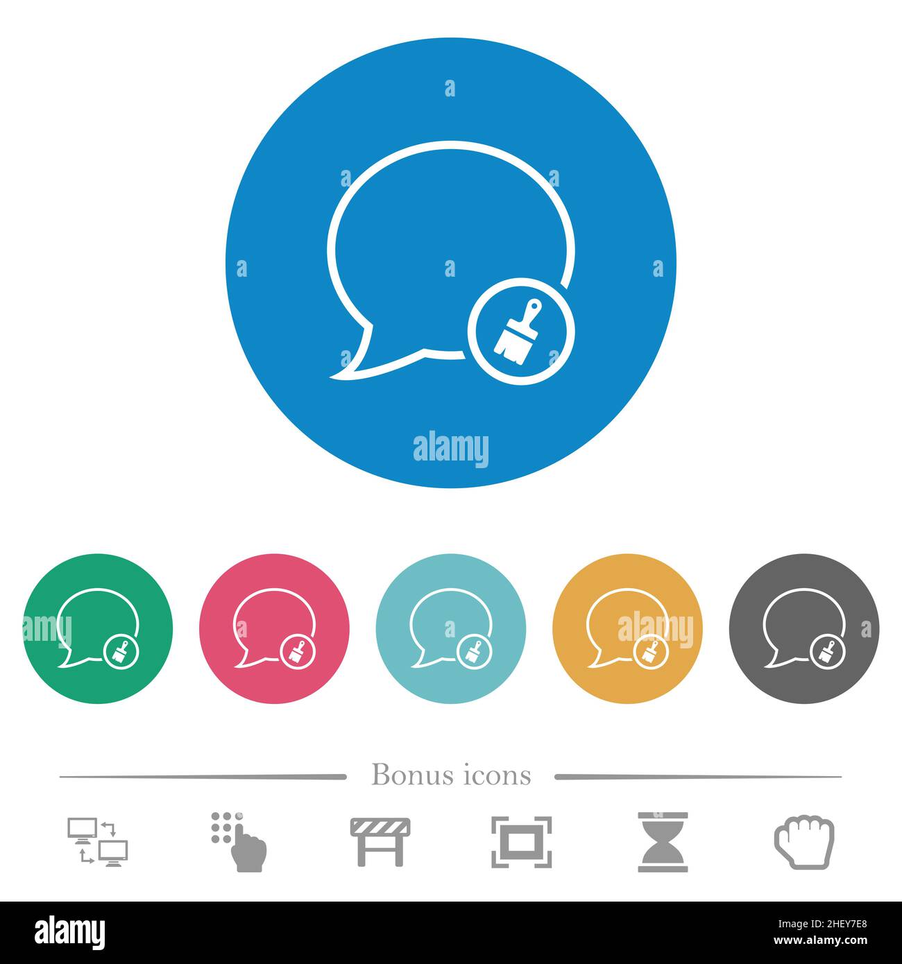 Message paste outline flat white icons on round color backgrounds. 6 ...