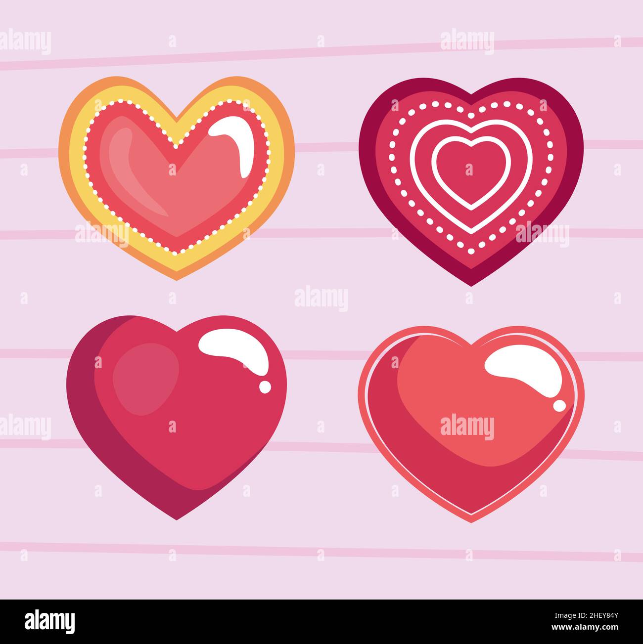 four love hearts icons Stock Vector Image & Art - Alamy