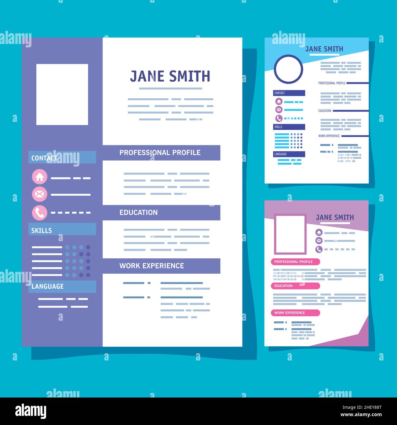 curriculum vitae templates styles Stock Vector Image & Art - Alamy