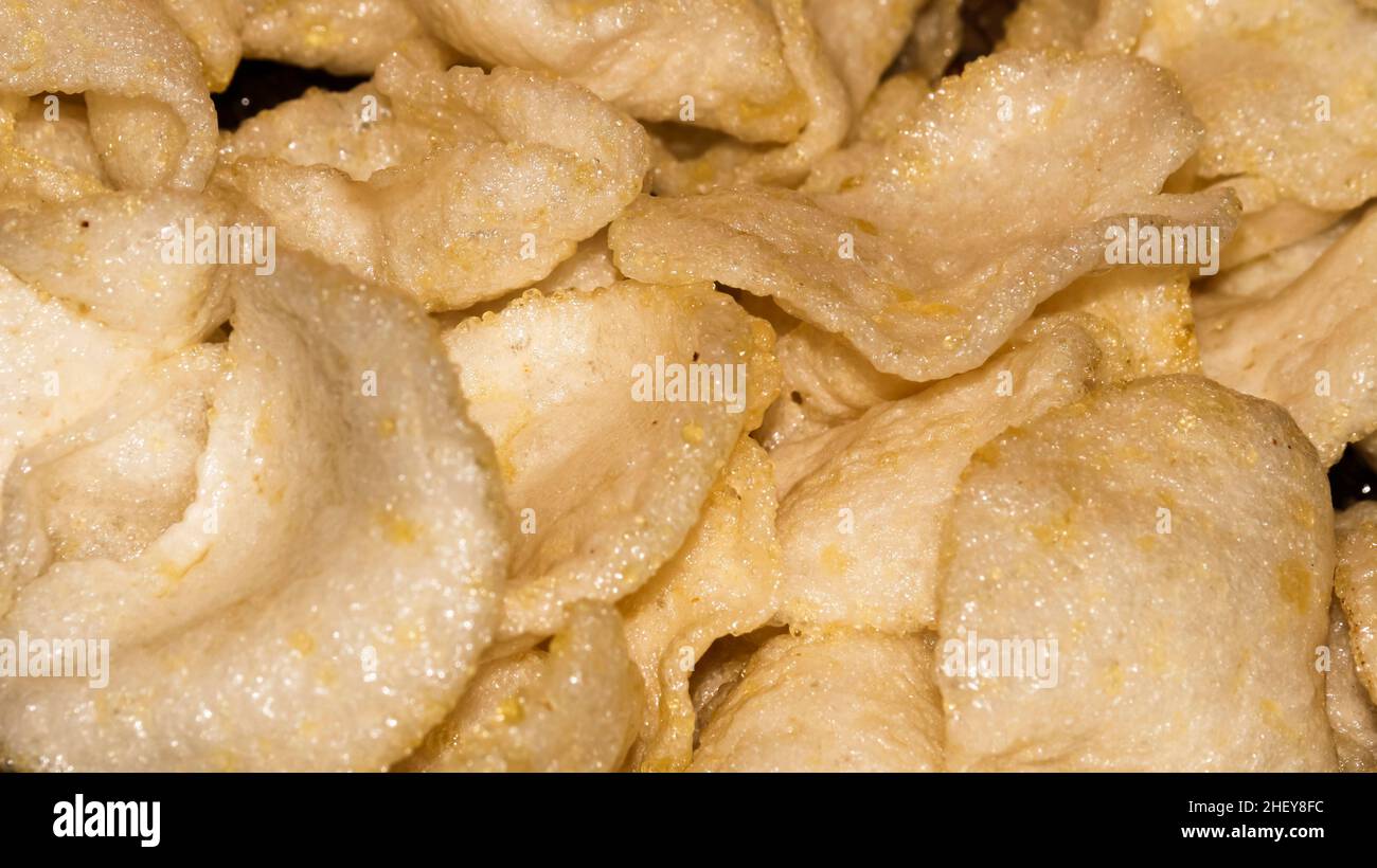 Delicious white fried crackers Stock Photo - Alamy