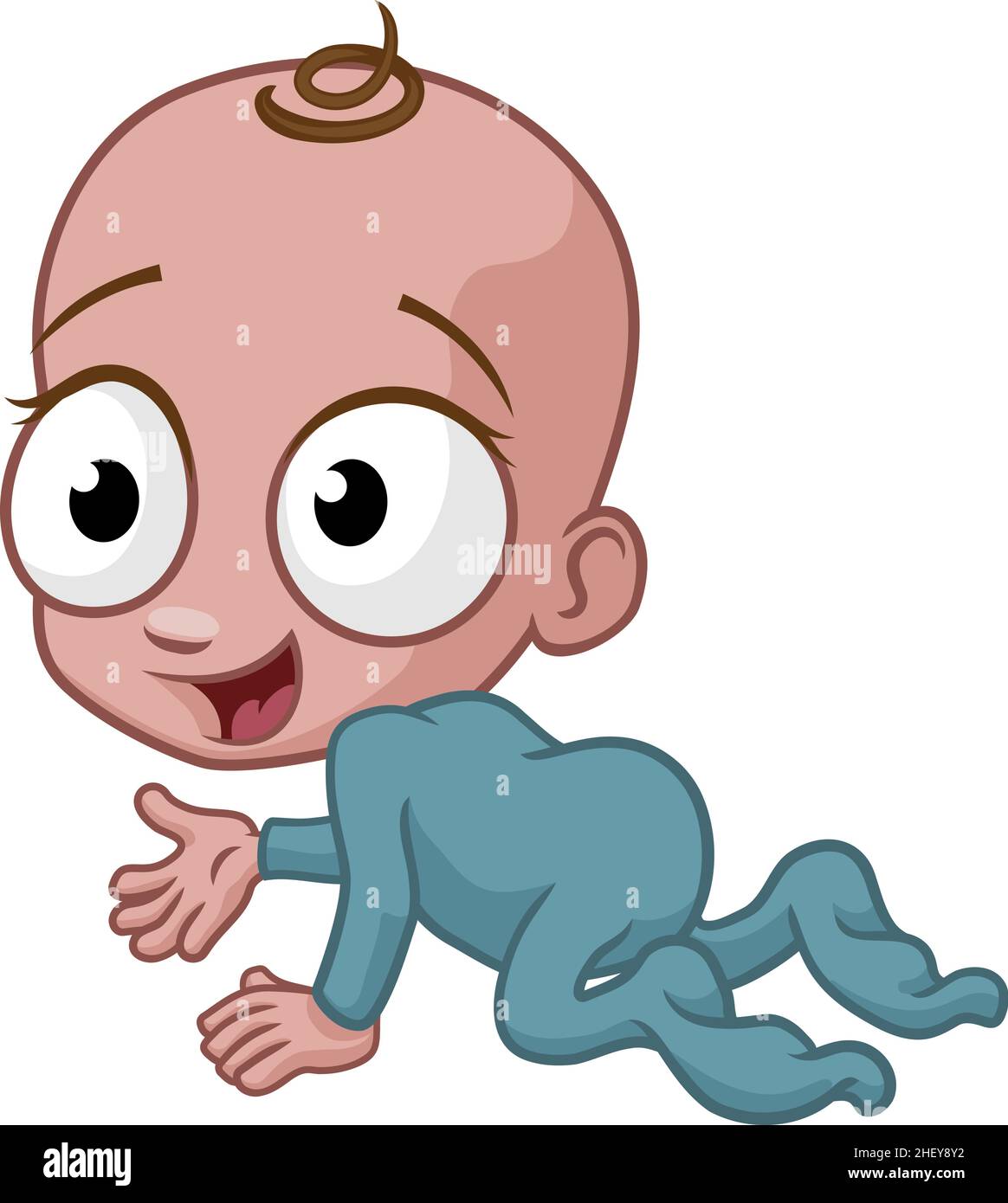 Cute Cartoon Happy Baby Crawling Stock Vector Image & Art - Alamy
